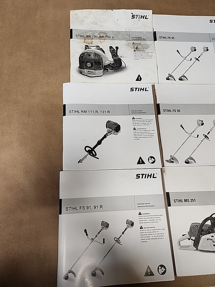 Stihl power Equipment Manuals Lot Of 6 Br700 Km111 Fs91 Ms251 Fs55 | eBay