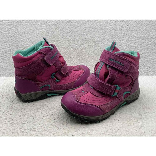 Merrell Snow Boots Girls Youth 5 Pink Purple Fleece Lined Hook Loop ...
