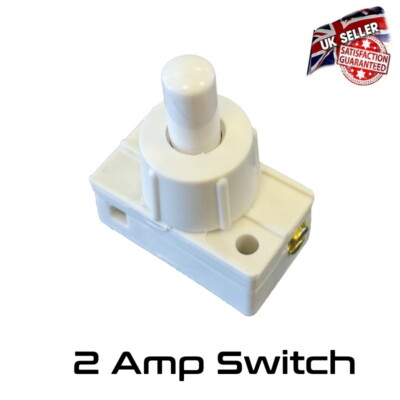 Mini Push Switch 2 Amp ON OFF Button Press Switch Lamp Light White *UK ...