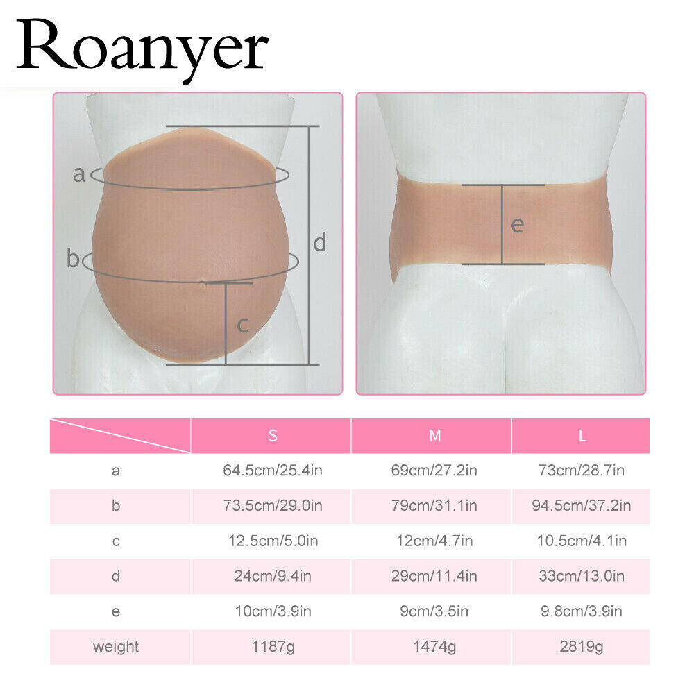 Roanyer Silicone Fake Baby Pregnant Bump Belly Real Fake pregancy Big ...