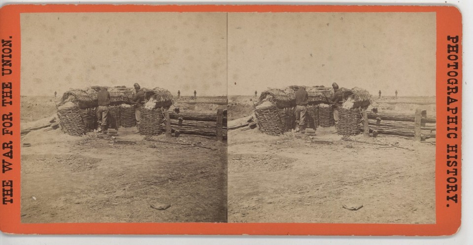 Confederate Fort Mahone Richmond VA Civil War Fort Damnation Stereoview ...