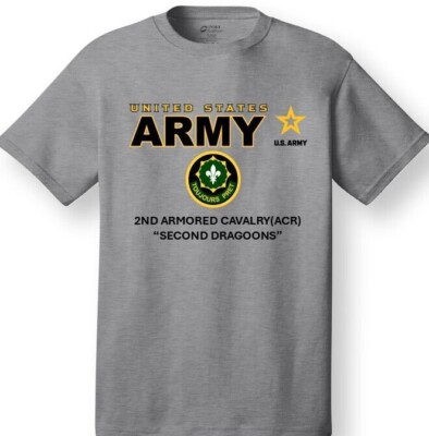 2ND ARMORED CAVALRY ACR * SECOND DRAGOONS*EMBLEM* SHIRT*ARMY OFFICIALLY ...