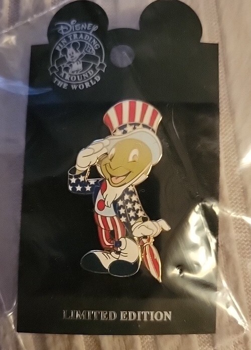 Disney All American Pin Festival Jiminy Cricket Pin Uncle Sam Saluting ...
