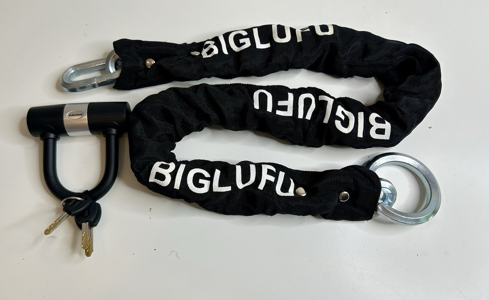 BIGLUFU Heavy Duty Security Chains 4 Keys U Lock, Black (Chain Lock) 46 ...