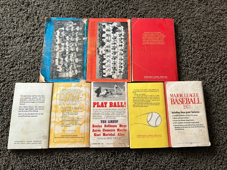 Vtg 60s & 70s Baseball MLB Book Lot Who's Who in 1973 Hank Aaron Sandy ...
