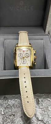 MICHELE Signature Deco Two-Tone Diamond Dial Watch | eBay