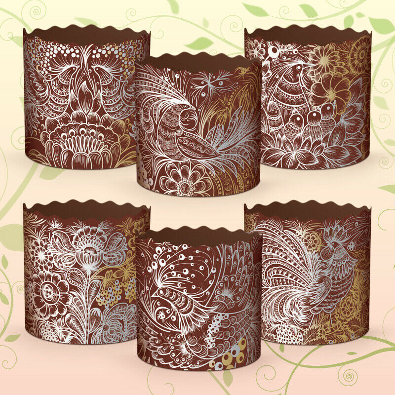 Set of 6 Easter Bread Baking Paper Molds Forms - Paska Panettone Cake ...