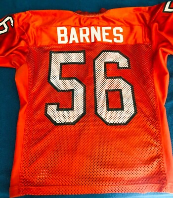 Marlin Barnes Miami Hurricanes 1995 game used worn orange Nike football ...