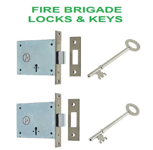London Fire Brigade 3 Lever Door Mortice Deadlock Dead Lock FB1 FB2 Key ...