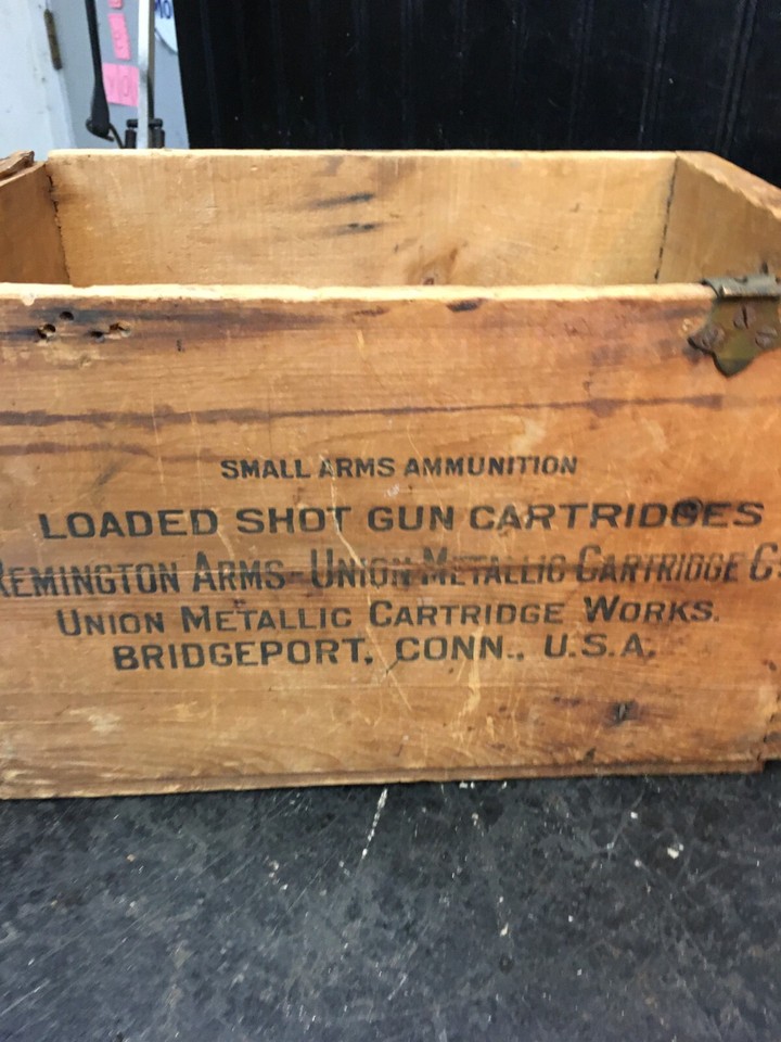 REMINGTON UMC NEW CLUB 12 GA SHOTGUN SHELL EMPTY WOODEN AMMO BOX CRATE ...