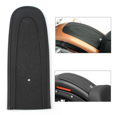 Flame Stitch Leather Rear Fender Bib Black For Harley Dyna 2006-2017 ...