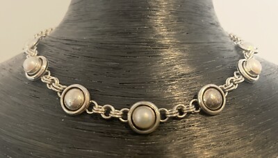 Navajo Artie Yellowhorse Prairie Pearl Station Sterling Silver 17” Long ...
