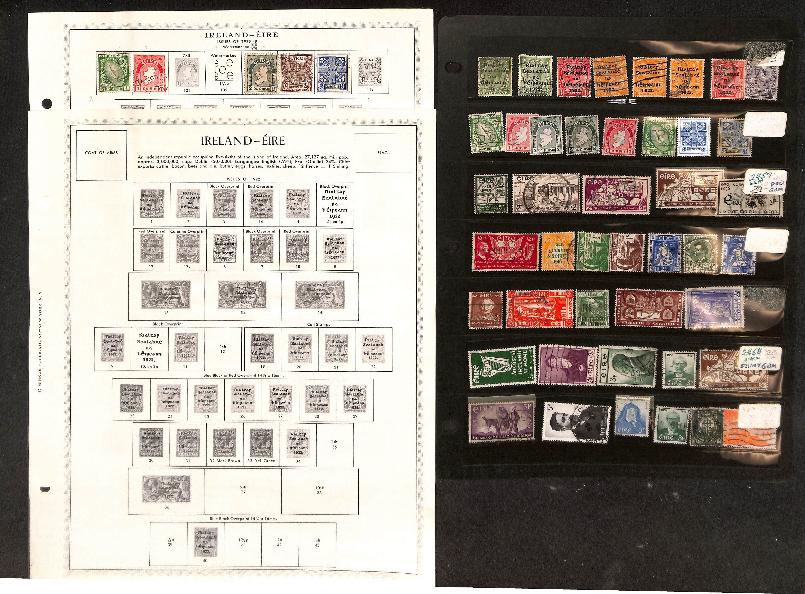 Ireland Stamp Collection on 2 Minkus Pages, 1922-1953 (BG) | eBay