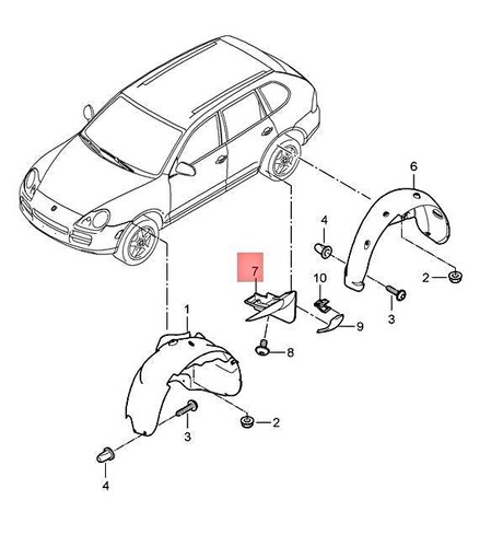 Genuine PORSCHE Cayenne Porsche 9PA1 Spoiler Right 95550554801 | eBay