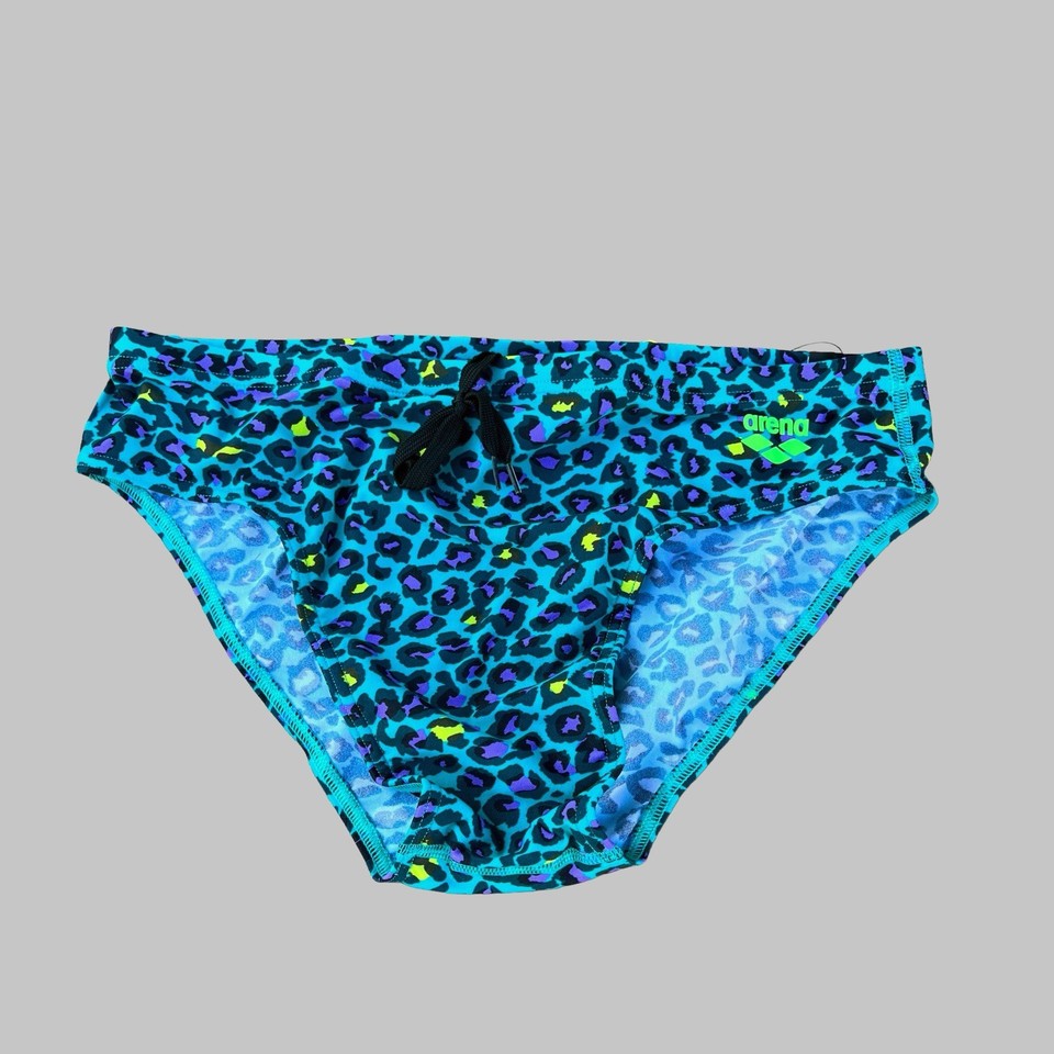 Arena men turquoise blue Leopard Swim Brief bikini swimwear size 36 | eBay