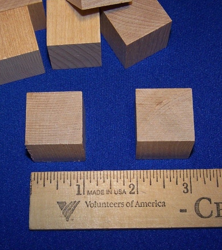 24 Natural Unfinished HardWood 1" Wood Blocks Square Cubes Wooden ...