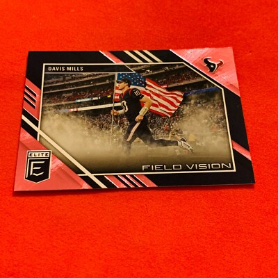 Davis Mills PINK FIELD VISION Houston Texans 2023 Elite INSERT Card FV ...