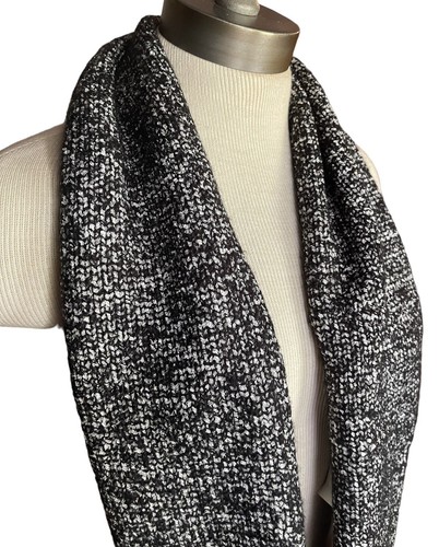 TALBOTS Womens Black And White Textured Knit Infinity Scarf $69 | eBay