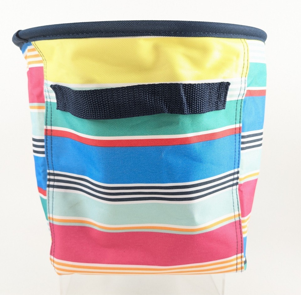 Thirty-One Mini Storage Bin Basket Round Organizer 31 Gift - Stripes | eBay
