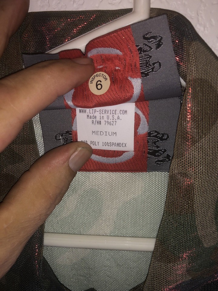 Lip Service Long Sleeve Camouflage Shirt Vintage Size M Gothic Goth ...