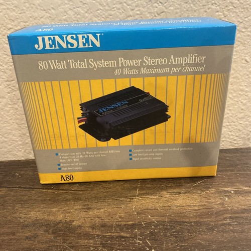Jensen Car Audio Amp A-80 40W X2 POWER STEREO AMPLIFIER | eBay