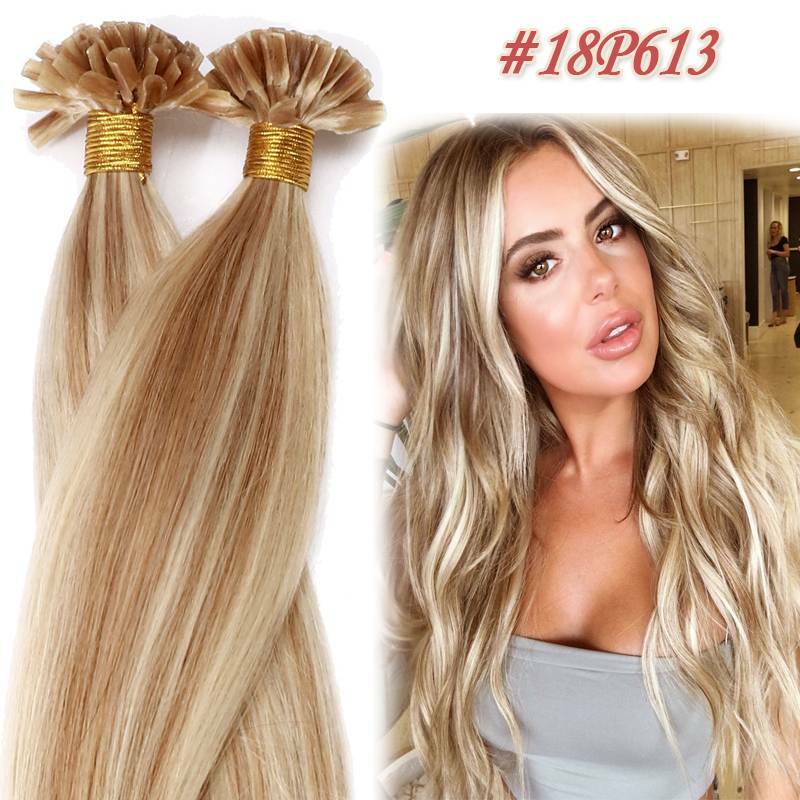 150G Thick Full Head Pre Bonded Keratin Fusion U Nail Tip Human Hair ...