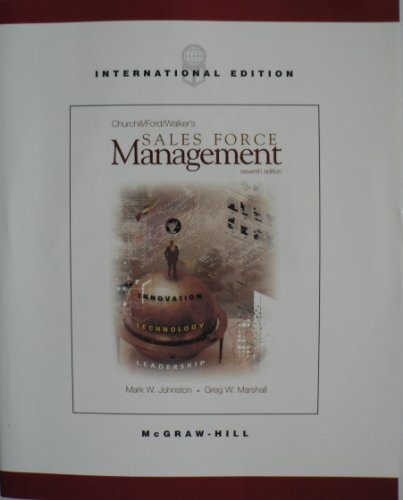 Churchill/Ford/Walker's Sales Force Management, Mark Johnston et Greg Marsh | eBay