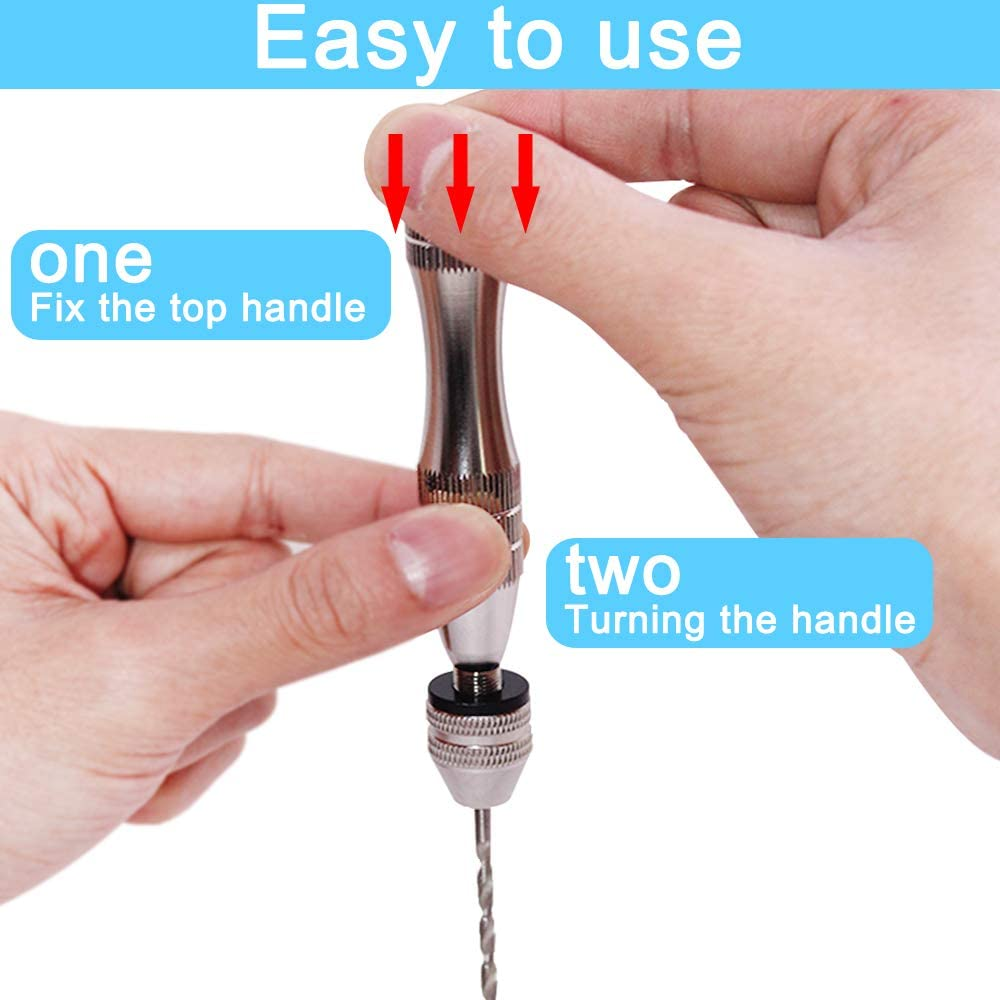 Hand Pin Vise with 20 Pcs Drill Bits, Finegood Precision Hand Drill ...