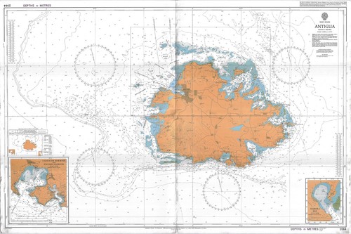 Admiralty 2064 Antigua West Indies Maritime Map Nautical Chart Ship ...
