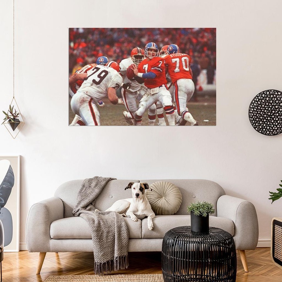 525274 JOHN ELWAY THE DRIVE FOOTBALL 24x18 WALL PRINT POSTER | eBay