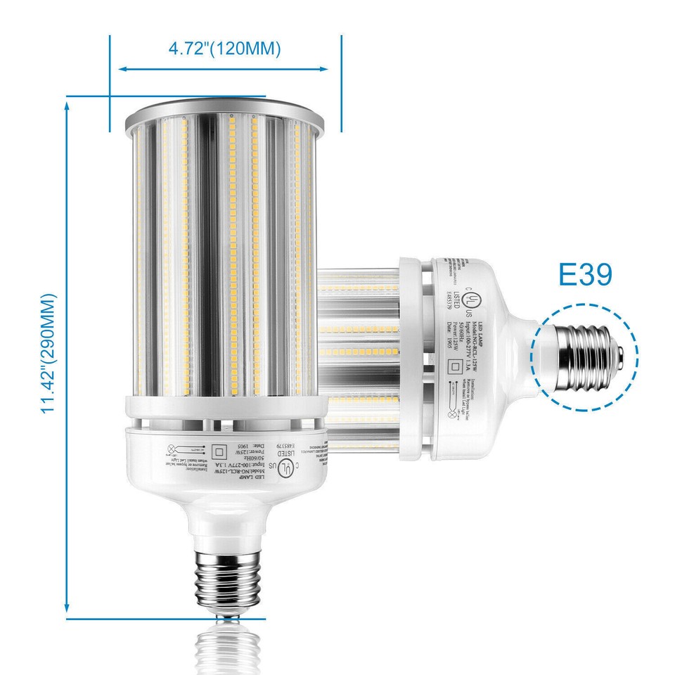 125Watt E39 Mogul Base LED Corn Light Bulb Retrofit Garage Warehouse ...