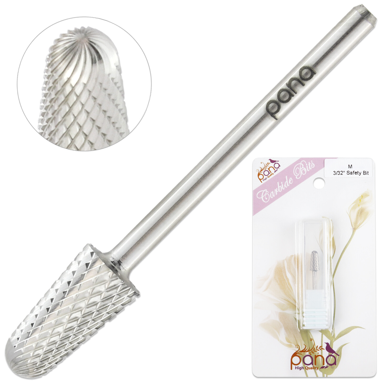 Professional Silver Safety Carbide Nail Drill Bit Medium Grit | eBay