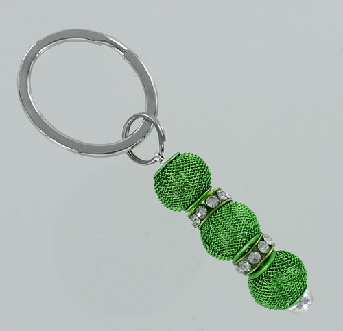 Lime Green Mesh Beaded Keyring Car Keys House Chain Keychain Rhinestone ...