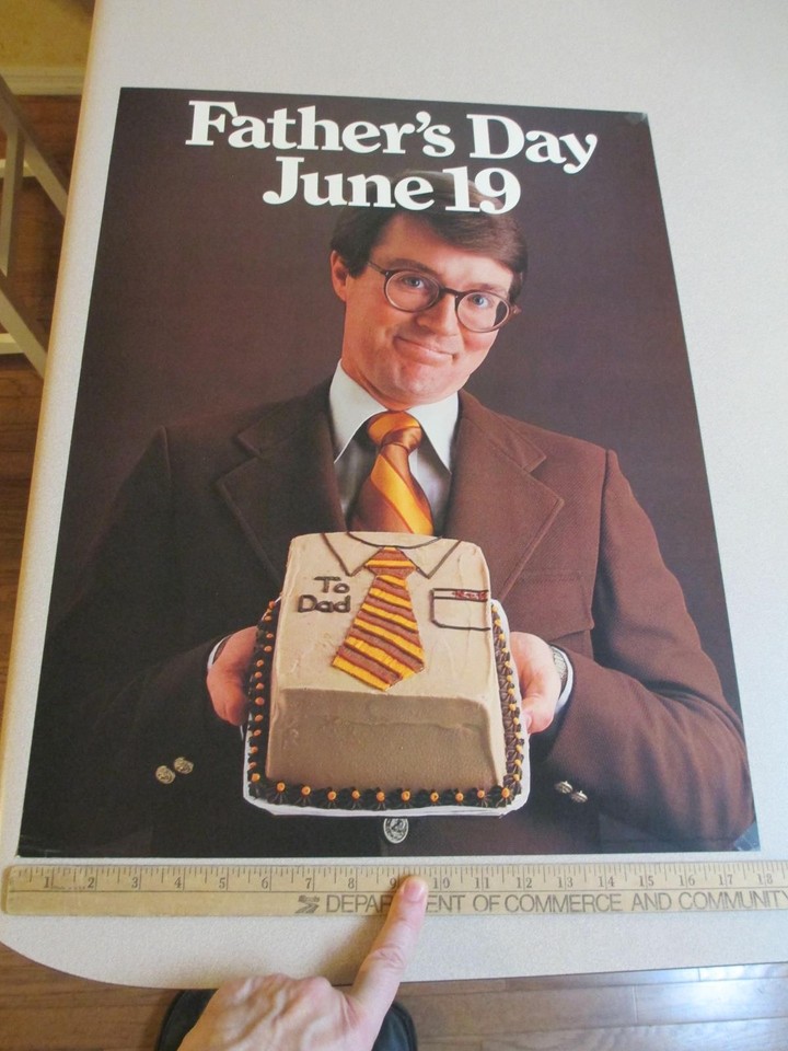 Baskin Robbins ice cream 1983 FATHER'S DAY tie cake store display sign ...