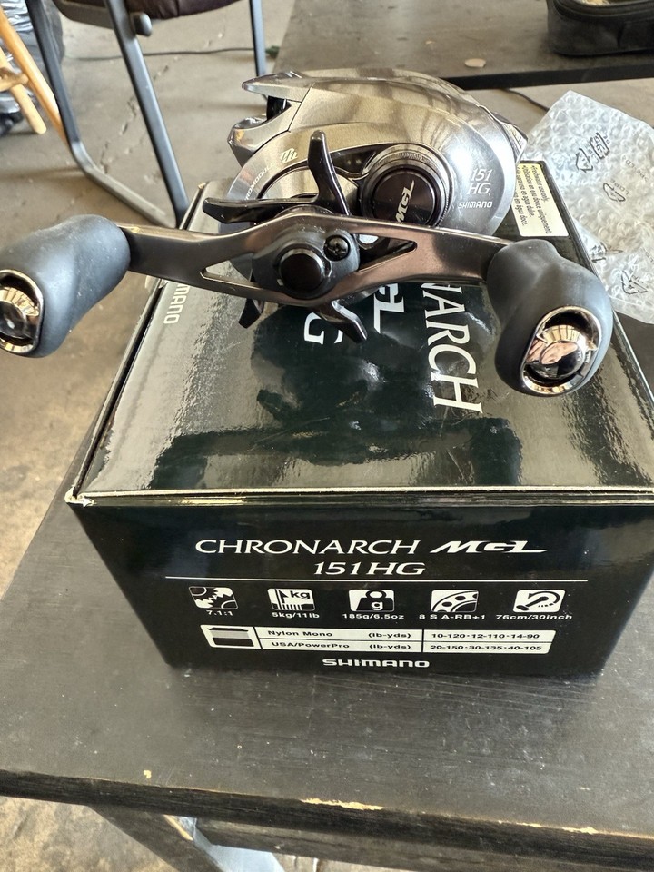 Shimano CHRONARCH MGL Left Hand Low Profile Reel (CHMGL151HG) Fishing ...