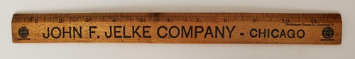 WOODEN 12" RULER ADVERTISING JOHN F JELKE GOOD LUCK MARGARINE SPREAD ...