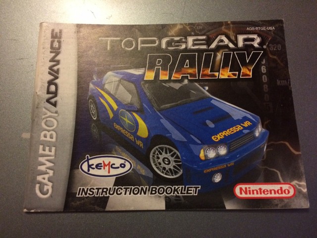 Top Gear Rally Manual Nintendo Gameboy Advance GBA Game Boy | eBay