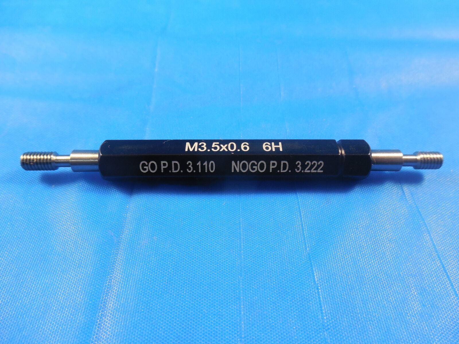 NEW M3.5 X 0.6 6H METRIC THREAD PLUG GAGE 3.5 .6 GO NO GO P.D.'S = 3. ...