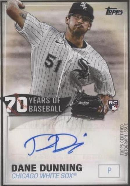 2021 Topps - 70 Years of Baseball Autographs Dane Dunning #70YA-DD (AU ...
