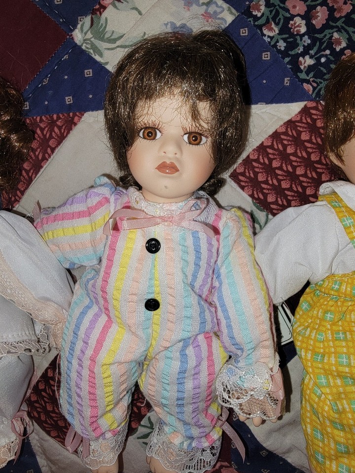 Fritz's 2000 Basket Babies Set Of 4 Porcelain Dolls Collectors Doll ...