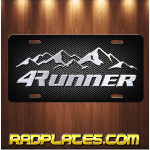 4 RUNNER Inspired Art on Black Simulated Carbon Fiber Aluminum license ...