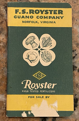 1936 Royster Fertilizer Calendar Notebook | eBay