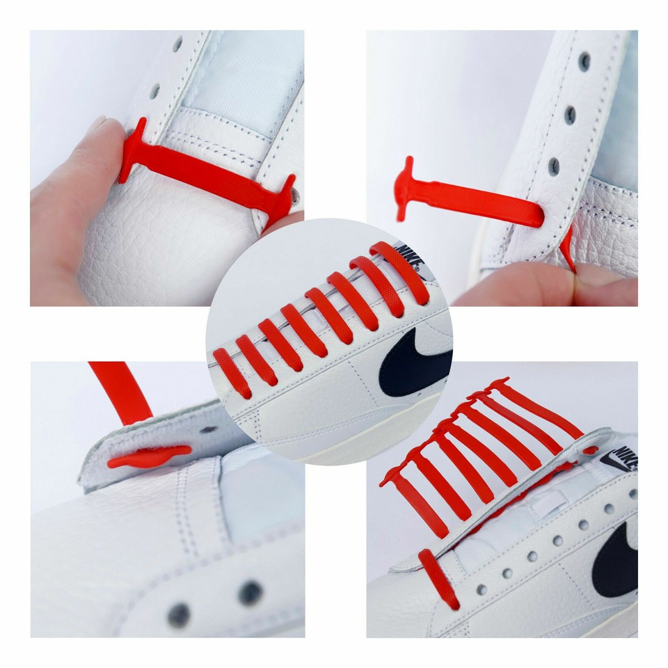 Elastic No Tie Shoe Laces Silicone Rubber shoelaces for trainers ...