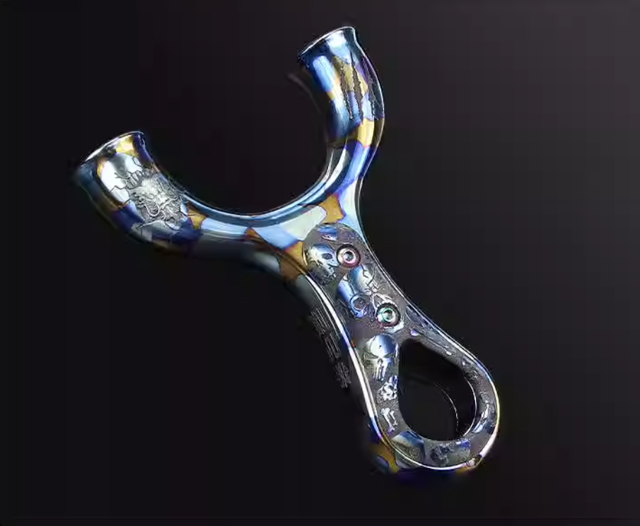 Titanium Alloy Slingshot Archery Catapult Hunting Slingbow Sling Rubber ...