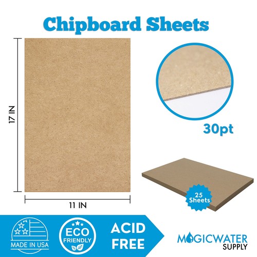 25 Chipboard Sheets 11 x 17 inch 30pt point Medium Weight Brown Kraft ...