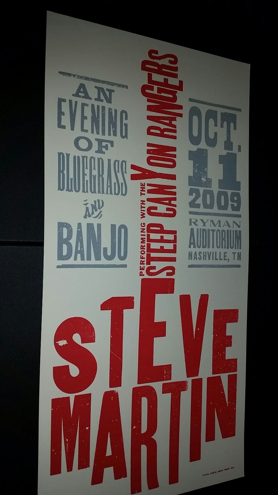 STEVE MARTIN Ryman 2009 HATCH SHOW PRINT Nashville Tour Band Poster ...