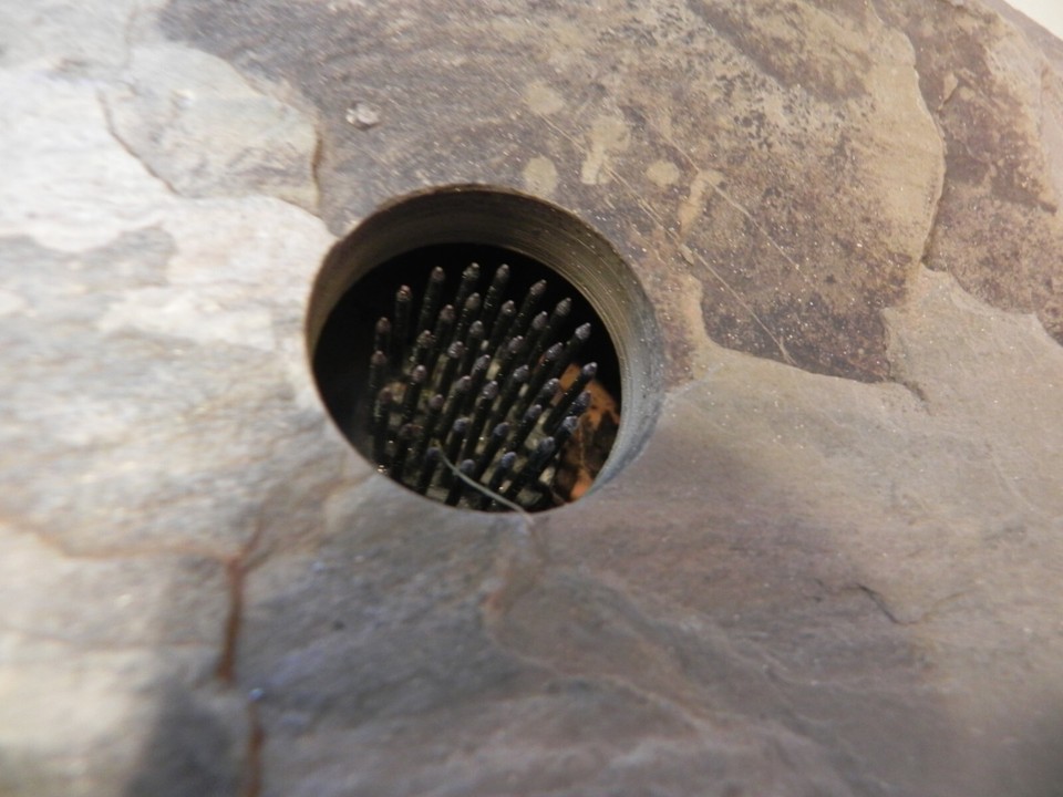 VTG SMALL IKEBANA NATURAL SLATE ORGANIC STONE VASE W/FLOWER FROG | eBay
