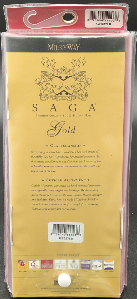 MILKY WAY SAGA GOLD REMY HAIR 27 PIECE 100% HUMAN HAIR 1B # GP0271B ...