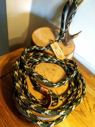 Top Quality 3 Metre Handmade 10mm Camo Gundog rope slip lead. Shooting ...