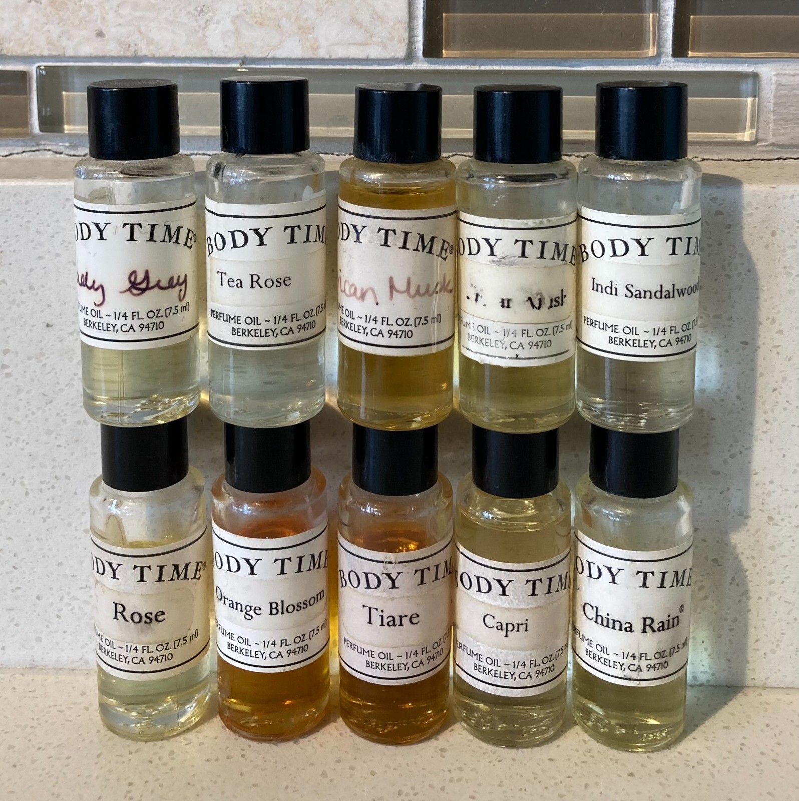 LOT of 10 BODY TIME Perfume Oil 1/4oz Bottles Berkeley California ...